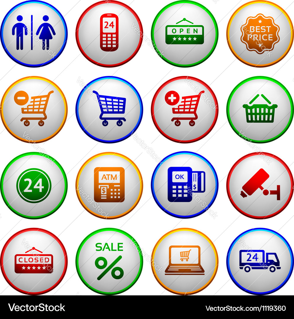 Set pictograms supermarket services Royalty Free Vector