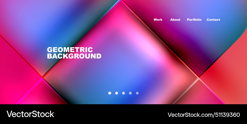 Vibrant geometric background with red blue and Vector Image