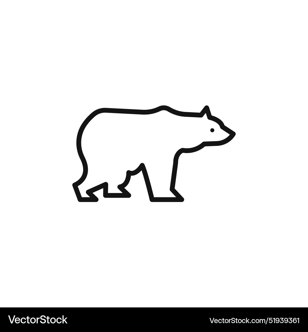 Bear icon logo sign outline Royalty Free Vector Image