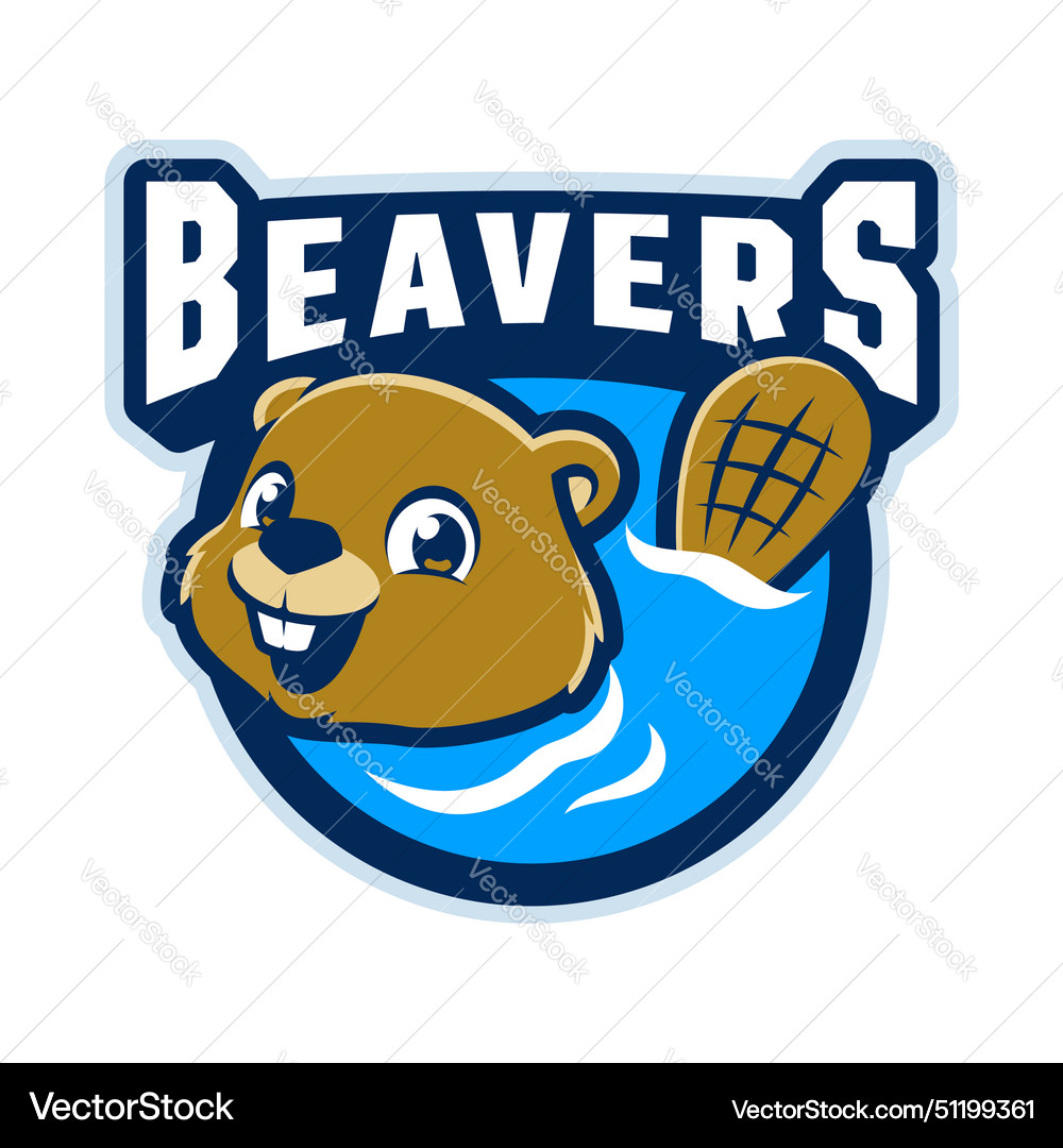 Beavers cartoon mascot logo design Royalty Free Vector Image