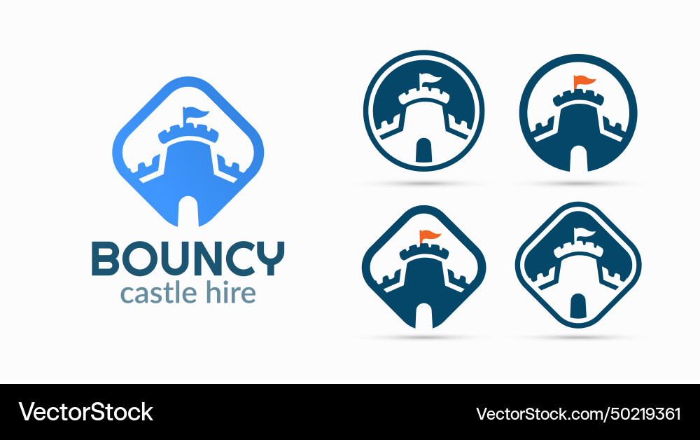 Castle logo design bundle Royalty Free Vector Image