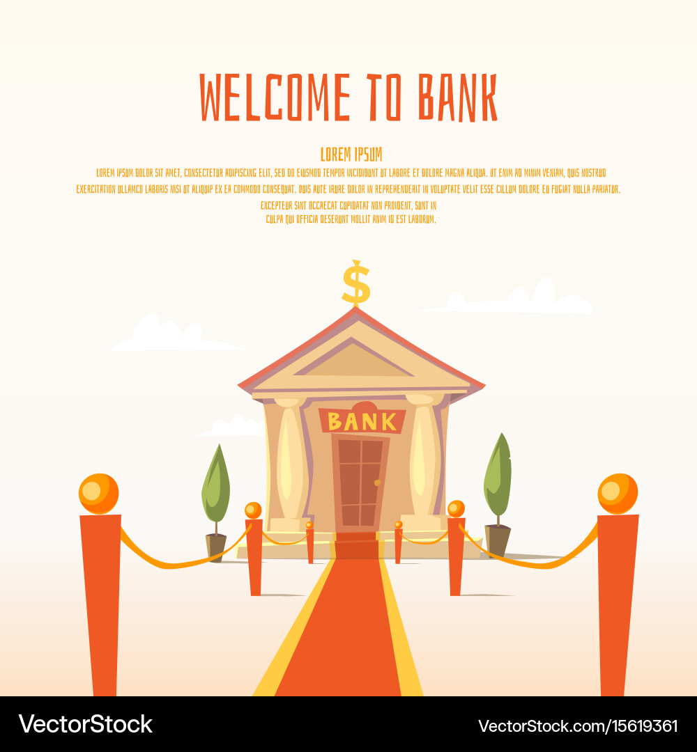 Classic of bank with pillars Royalty Free Vector Image