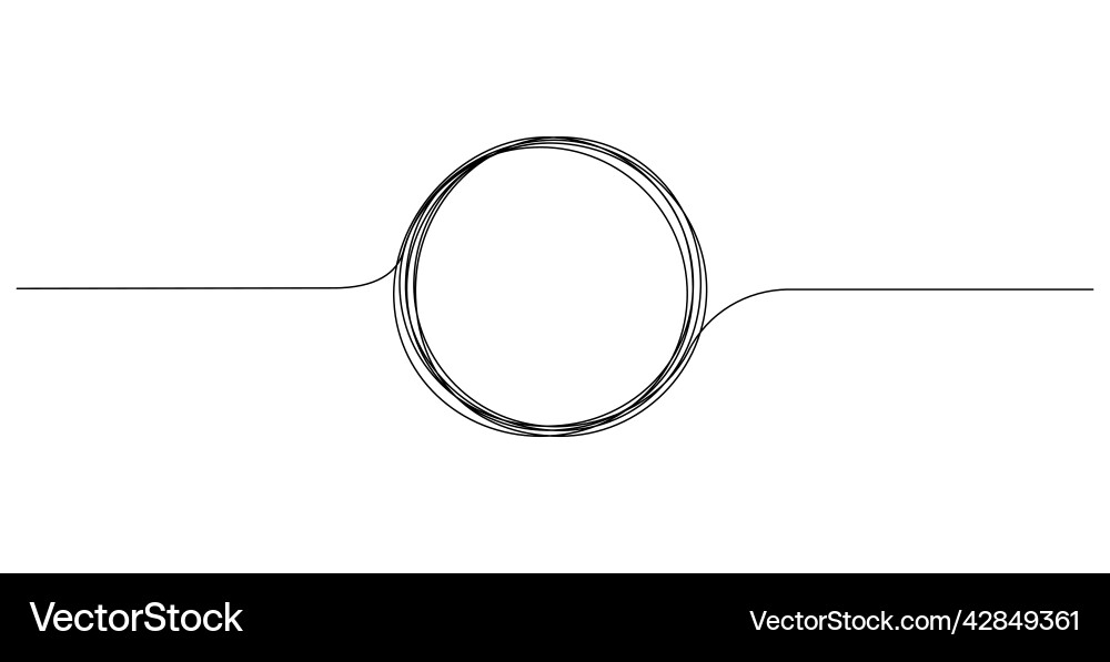 Continuous one line drawing of scribble black Vector Image