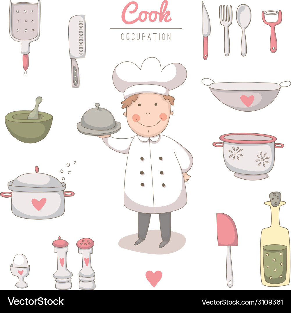 Cook set Royalty Free Vector Image - VectorStock