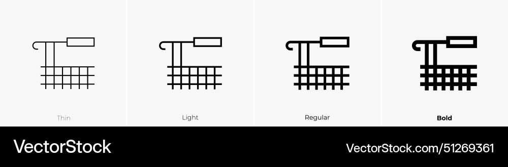 Crochet icon thin light regular and bold style Vector Image