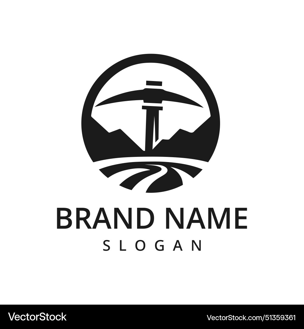 Digging logo design template mining icon Vector Image