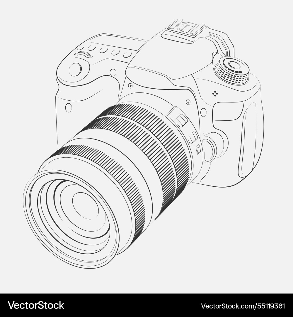 Digital camera with optical lens Royalty Free Vector Image