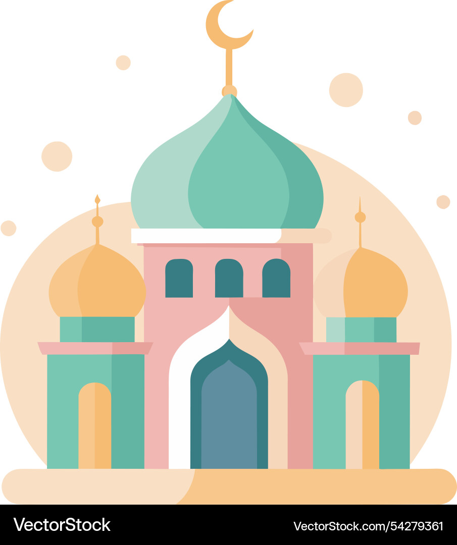 Flat design of an islamic Royalty Free Vector Image