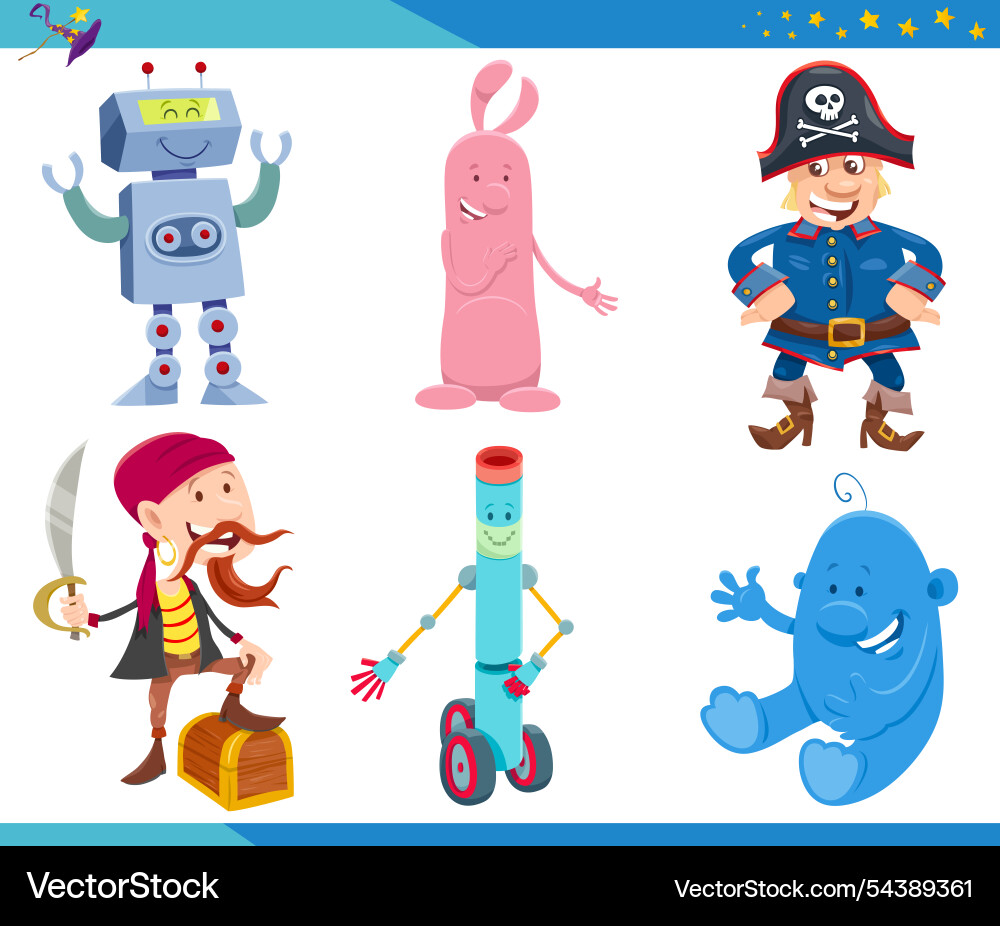 Funny cartoon fantasy characters set Royalty Free Vector