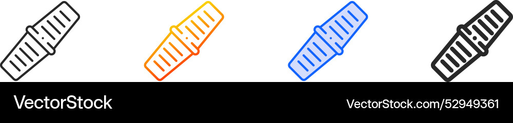 Ganza iconthin linear gradient blue stroke Vector Image