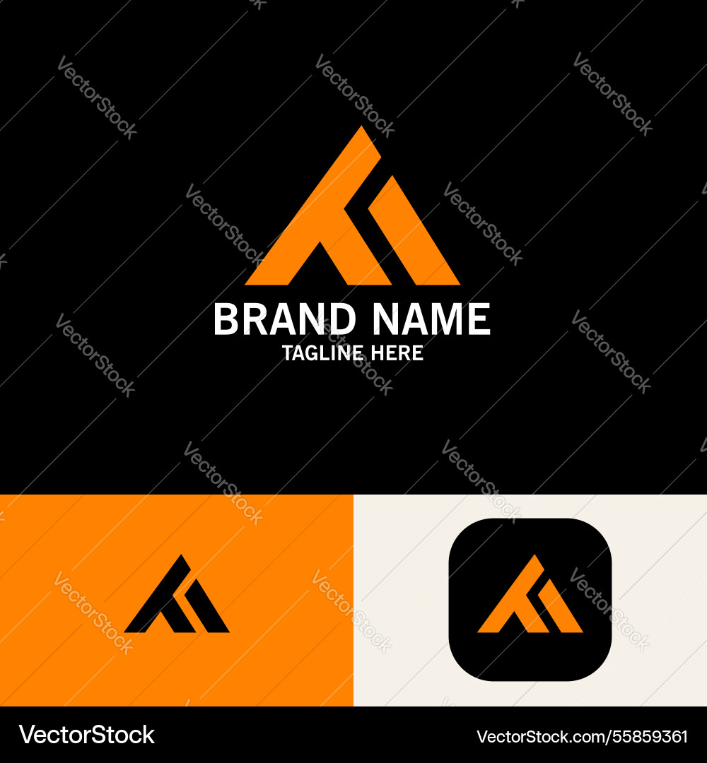 Initial tm triangle logo design Royalty Free Vector Image