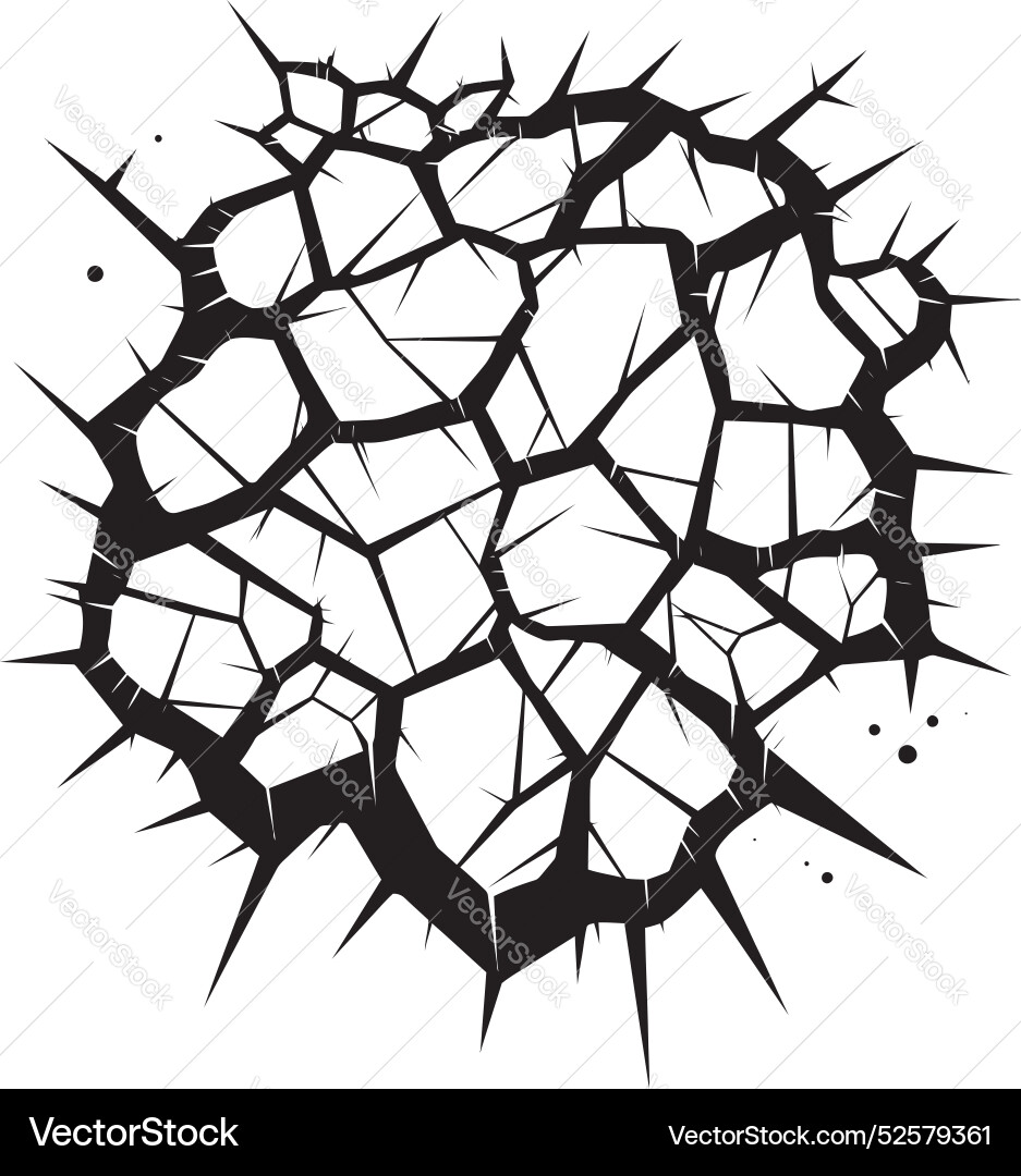 Linebreak hand drawn crack emblem inksketch Vector Image