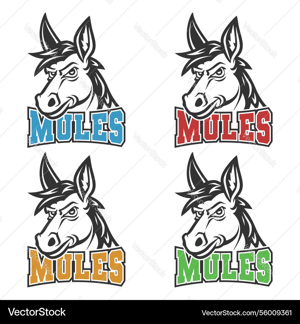 Mules clip art design mascot Royalty Free Vector Image