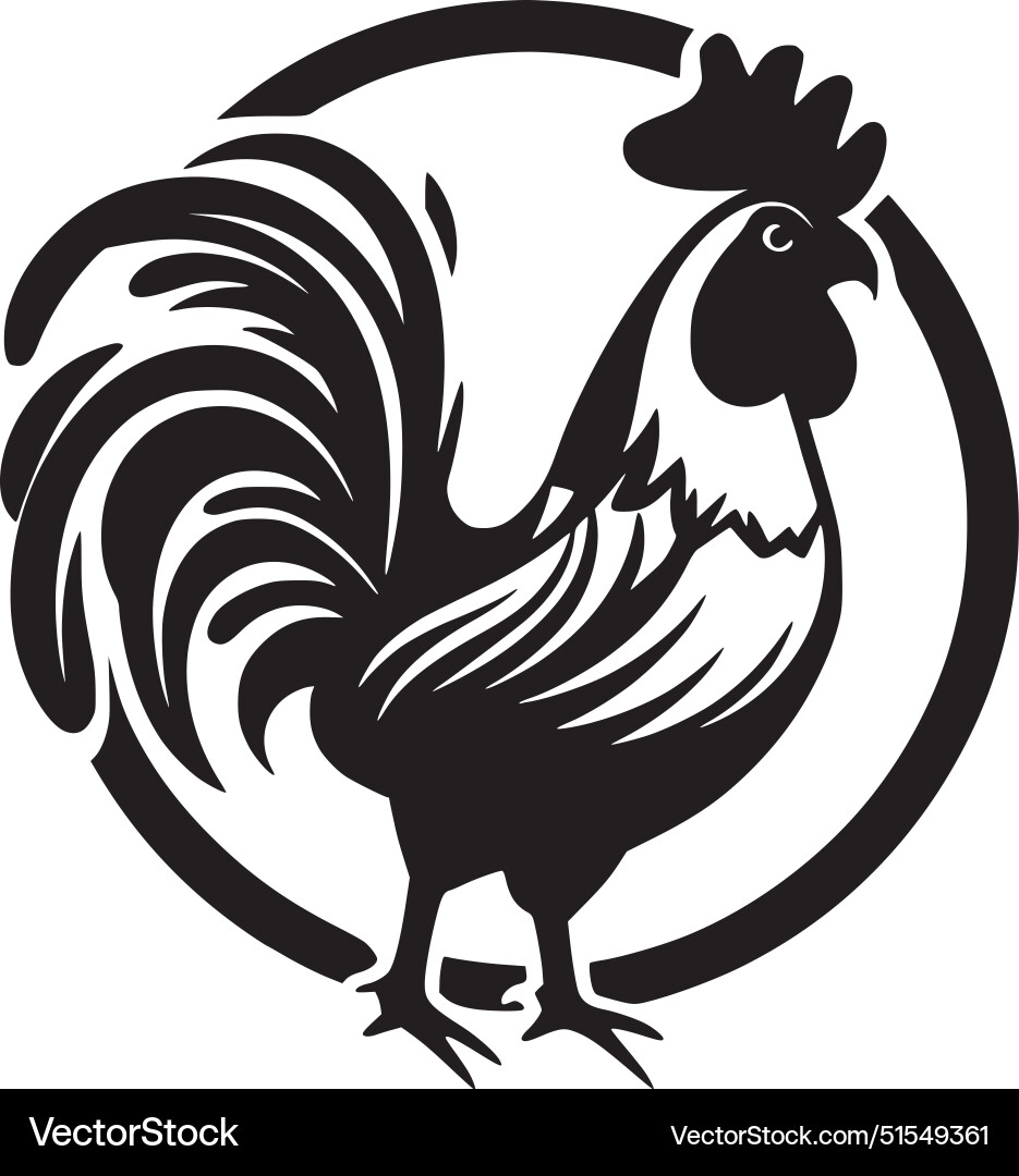 Rooster - minimalist and flat logo Royalty Free Vector Image