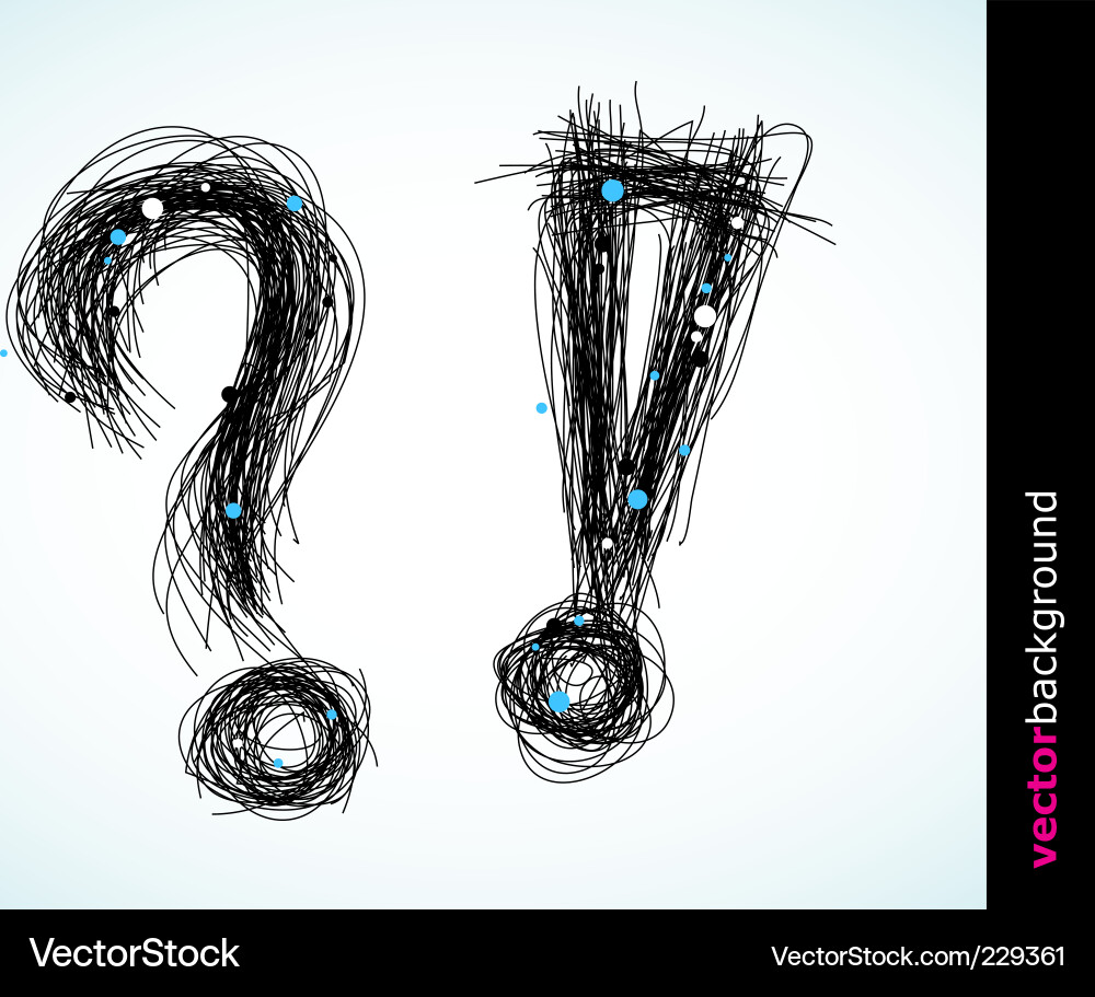Scribble Exclamation Marks Royalty Free Vector Image
