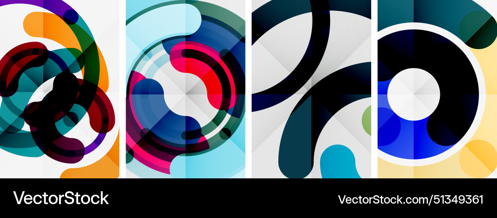 Set of colorful circle backgrounds Royalty Free Vector Image