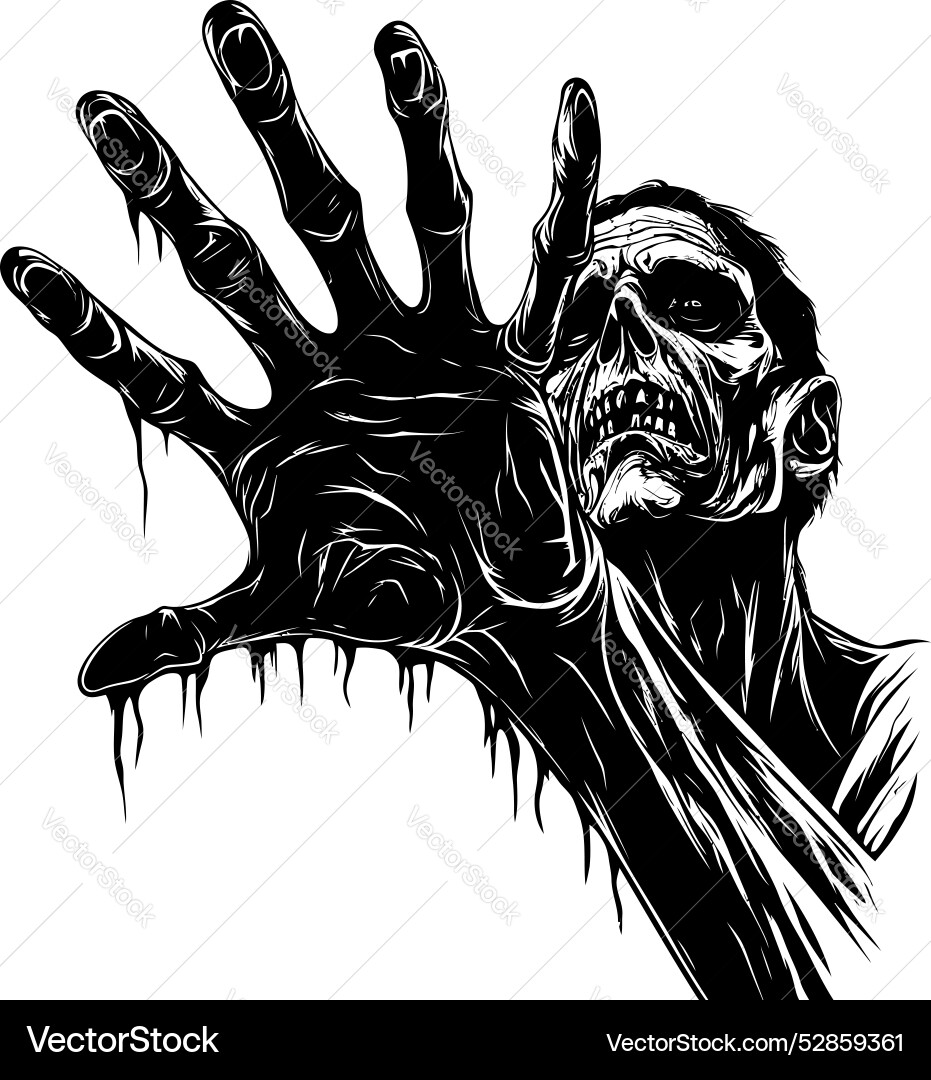 Sinister snatch zombie hands symbolic icon Vector Image