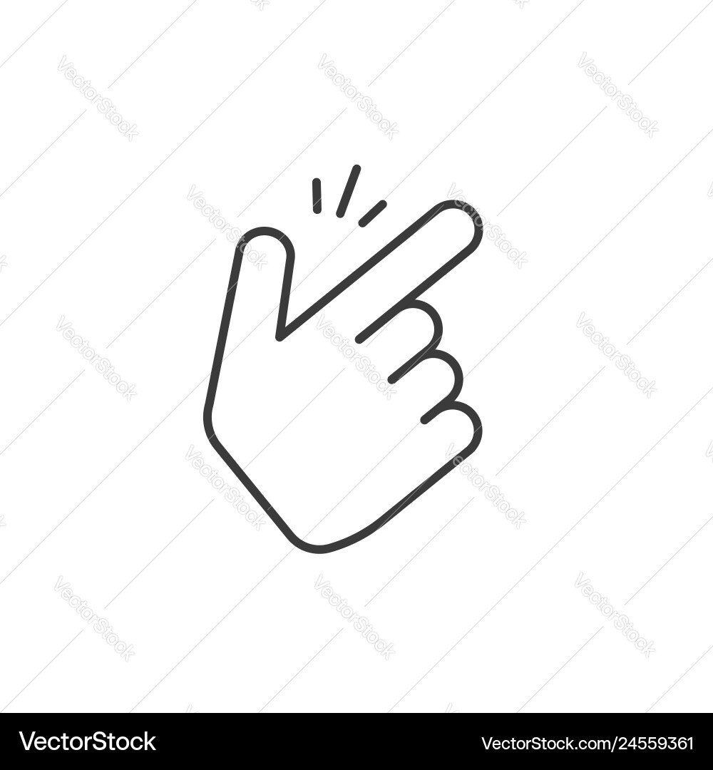 Snap fingers icon thin line outline art Royalty Free Vector