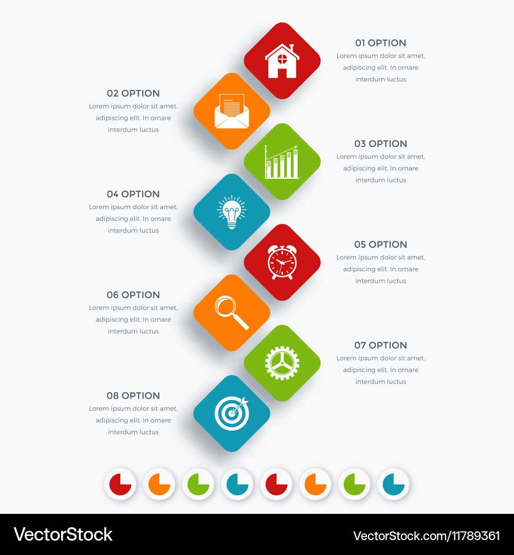 Square infographics with icons Royalty Free Vector Image