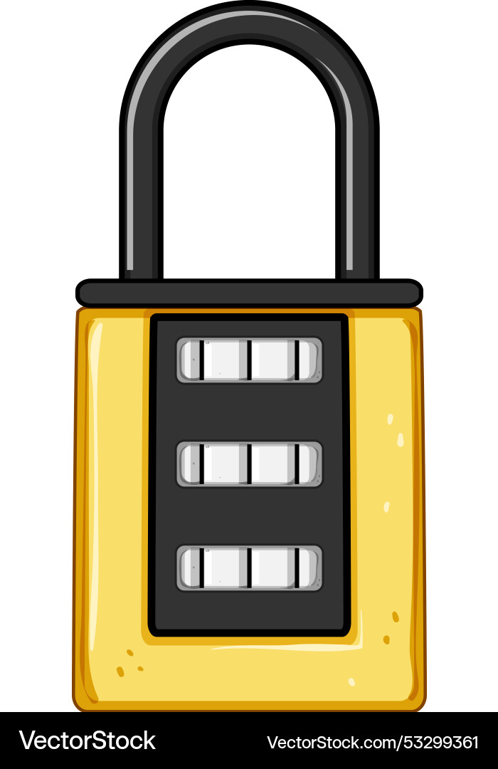 Suitcase luggage lock cartoon Royalty Free Vector Image