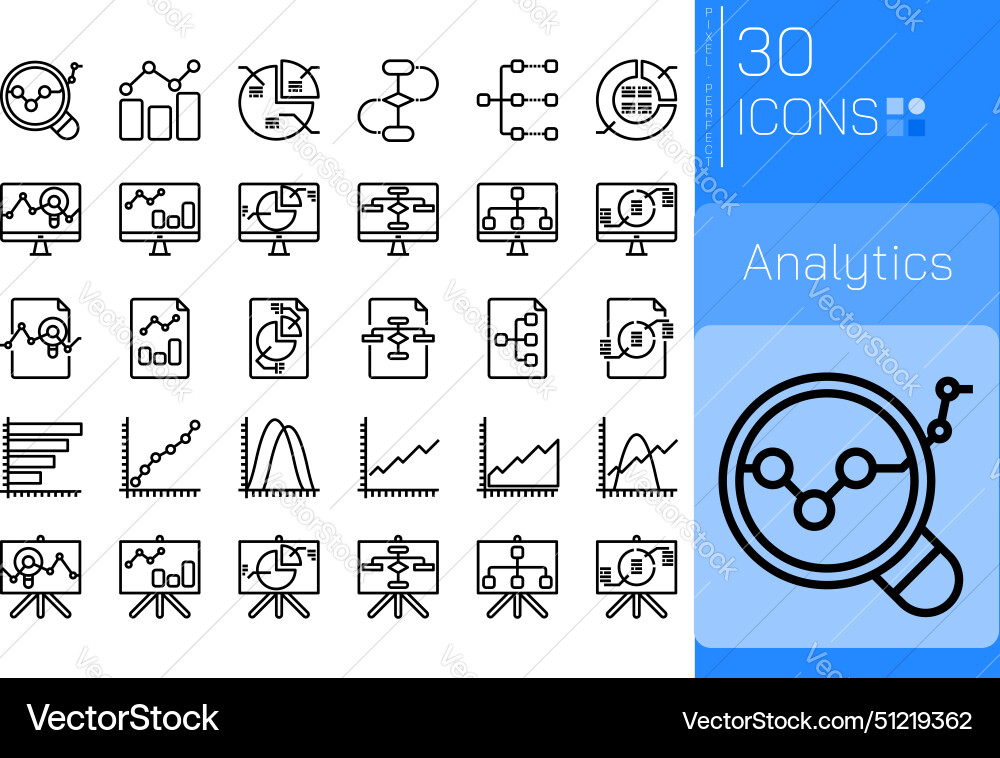 Analytics outline Royalty Free Vector Image - VectorStock