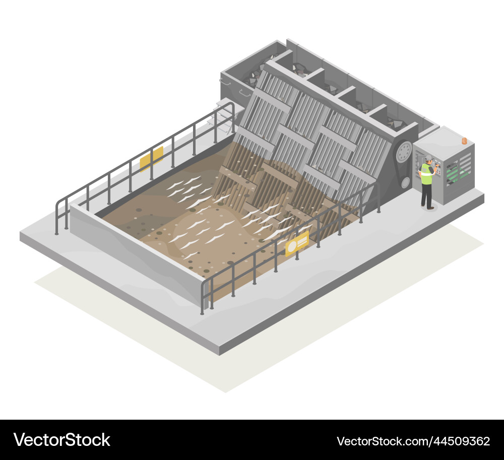 Bar screening factory wastewater treatment Vector Image