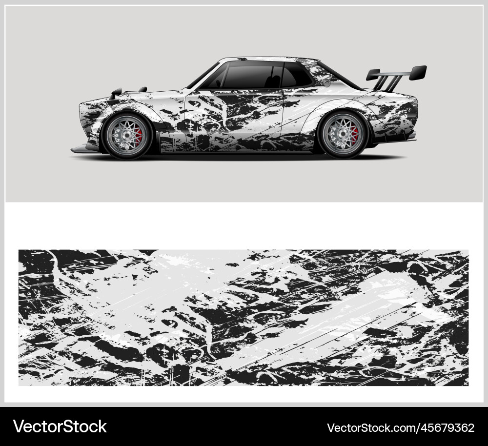 Car wraps graphics sport vehicle wrap Royalty Free Vector