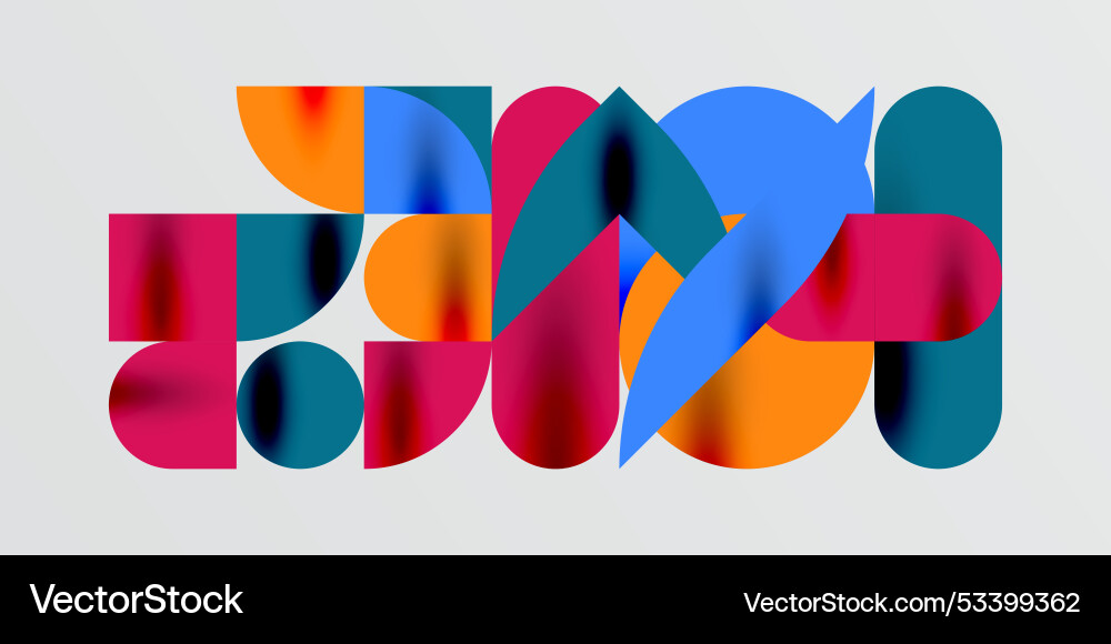 Circles semi squares and round shapes Royalty Free Vector