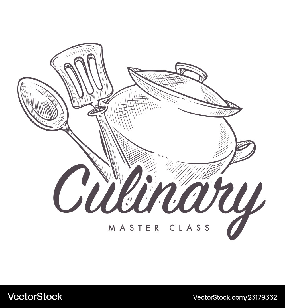 Culinary master class learning how to cook Vector Image