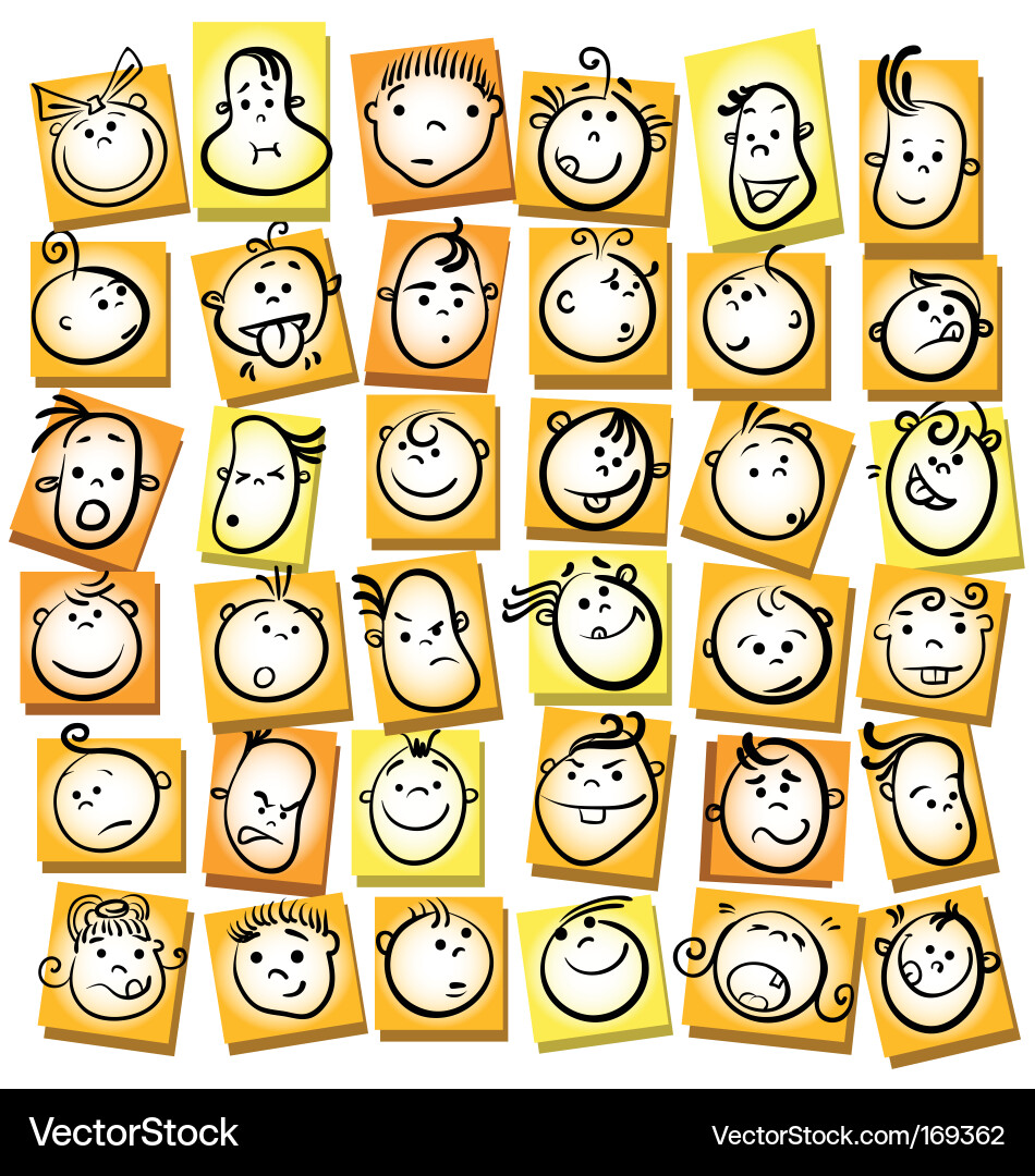 Emotions and expression cartoon collection Vector Image