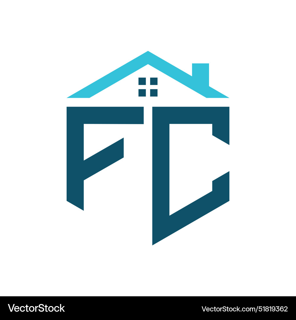 Fc house logo design template letter Royalty Free Vector