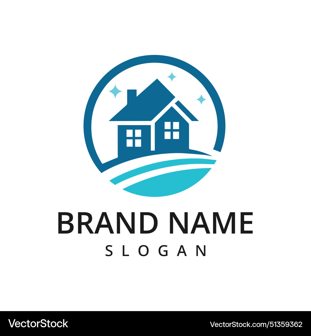 Home helpers logo cleaning services Royalty Free Vector