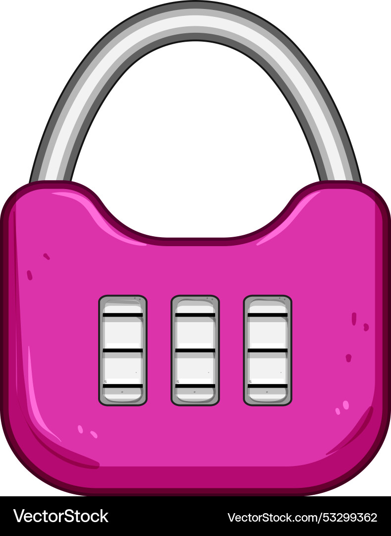 Protection luggage lock cartoon Royalty Free Vector Image