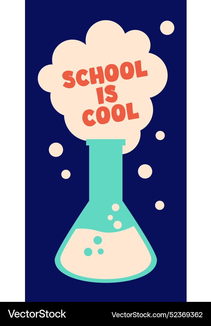 School is cool card poster Royalty Free Vector Image