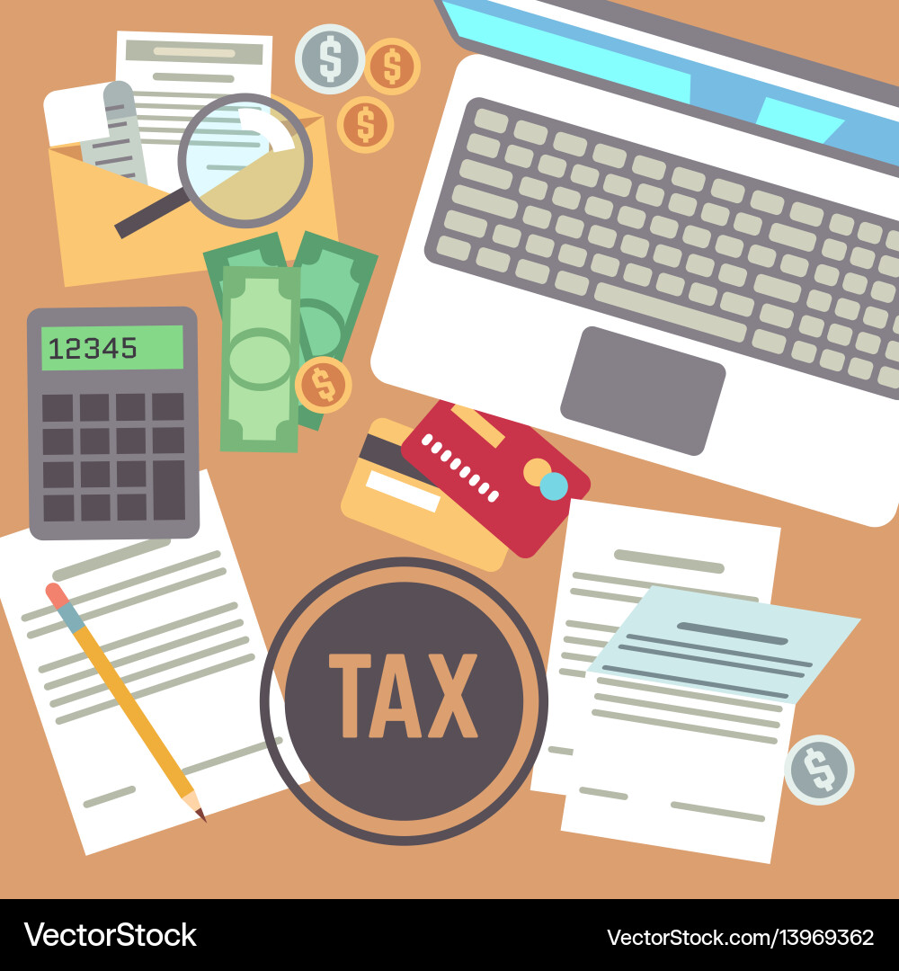 Tax Calculation and Savings Royalty Free Vector Image
