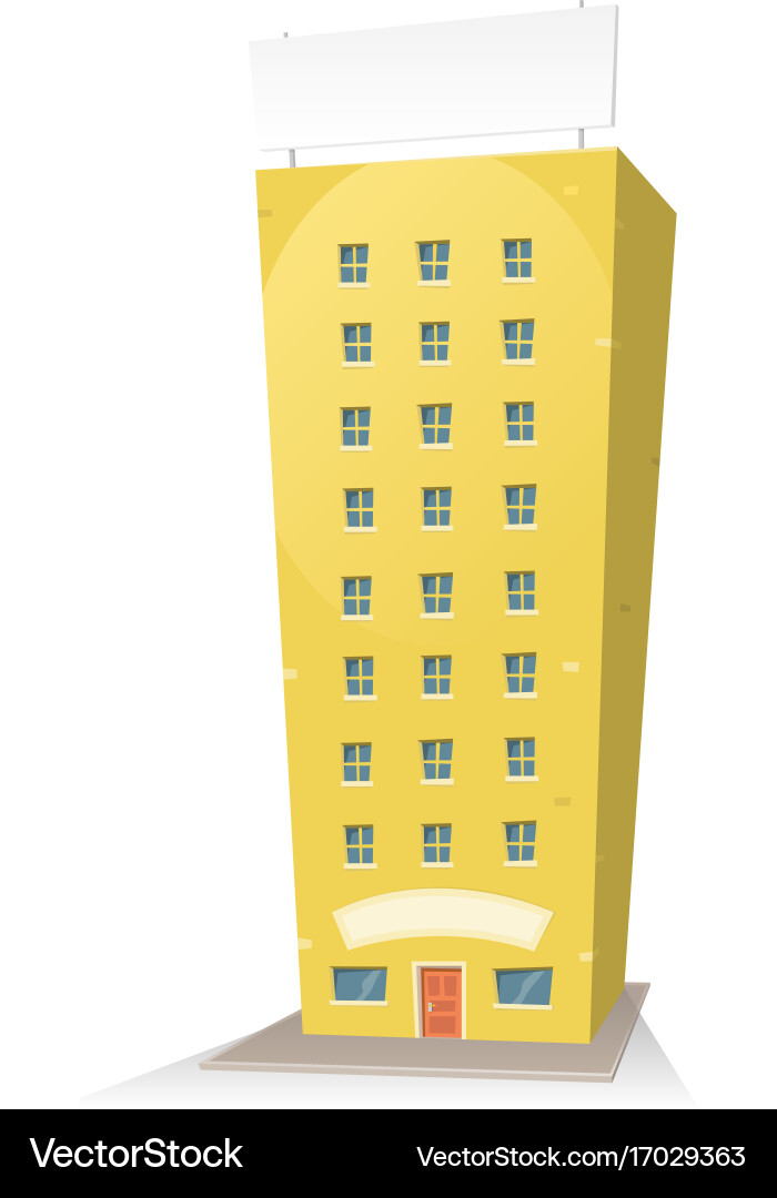 Cartoon building with sign Royalty Free Vector Image