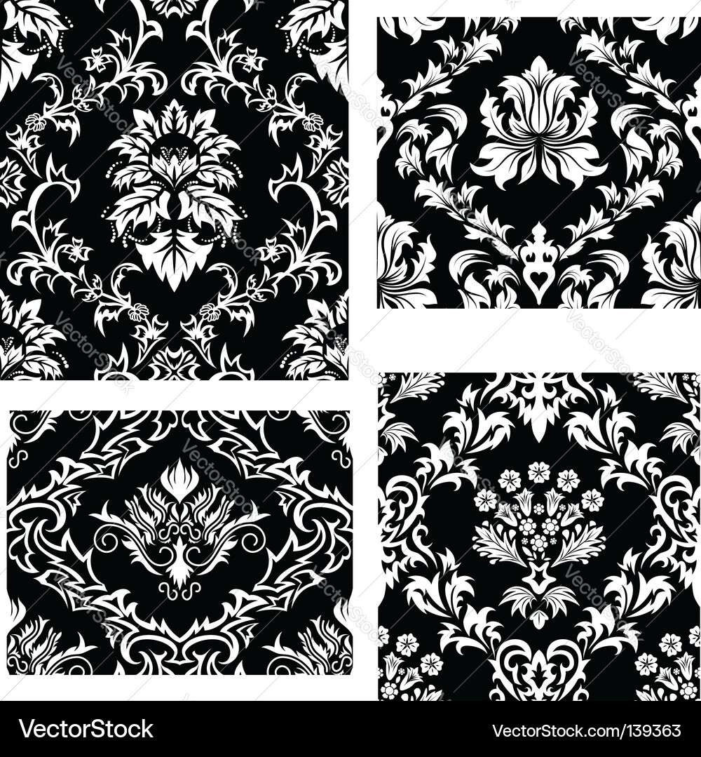 Damask pattern Royalty Free Vector Image - VectorStock