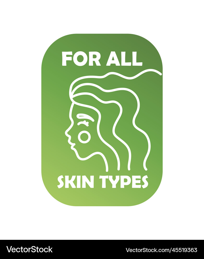 For all skin types logo Royalty Free Vector Image