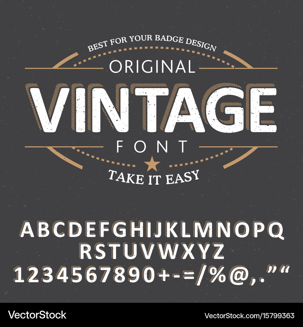 Fresh vintage font poster Royalty Free Vector Image