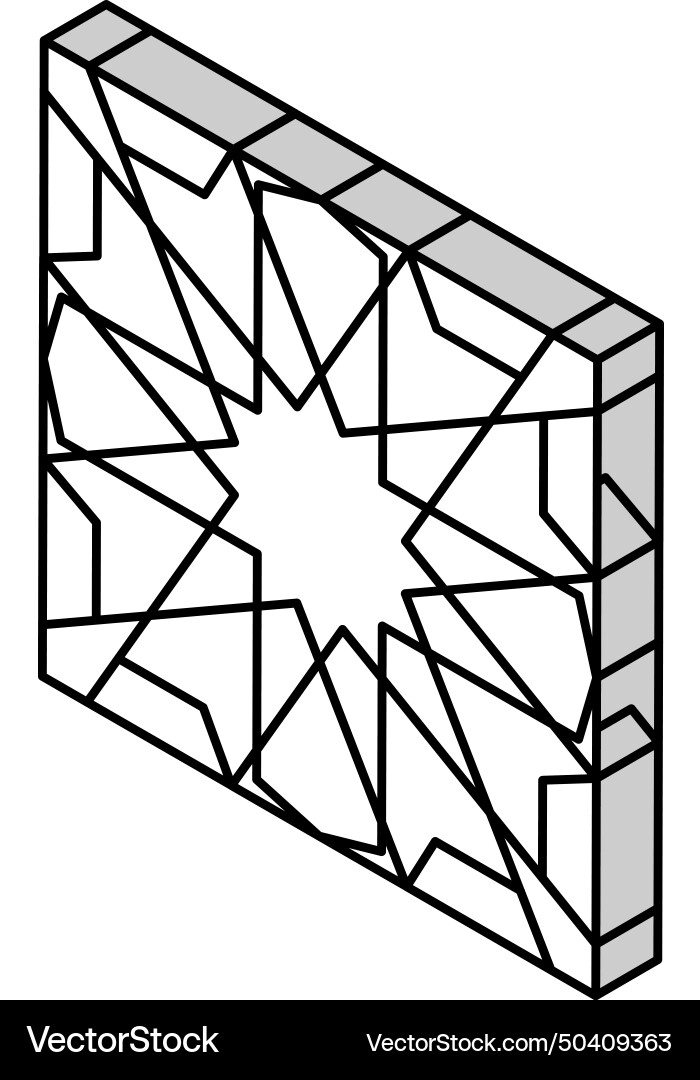 Islamic geometric pattern isometric icon Vector Image