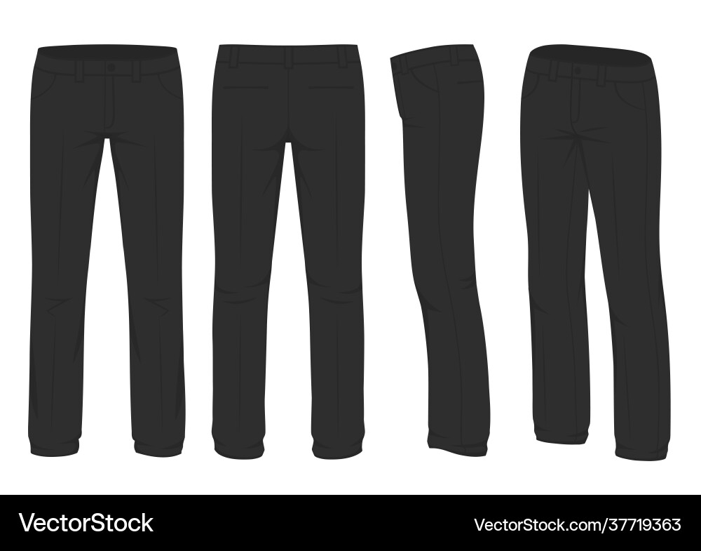 Suit uniform back side view pants Royalty Free Vector Image