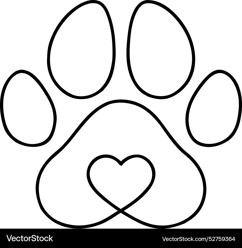 Animal paw cut file Royalty Free Vector Image - VectorStock