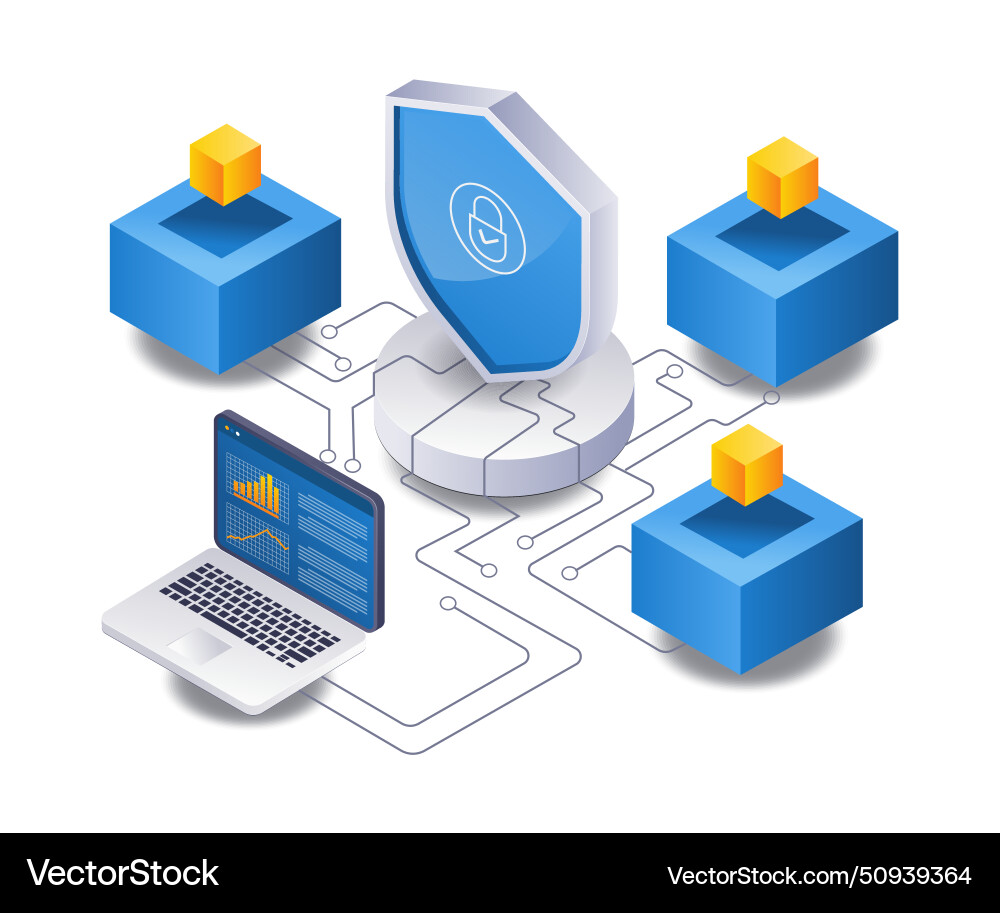 Blockchain technology security management analyst Vector Image
