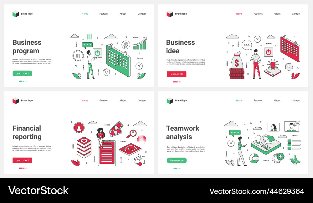 Business analysis and teamwork program planning Vector Image Business analysis and teamwork program planning Vector Image