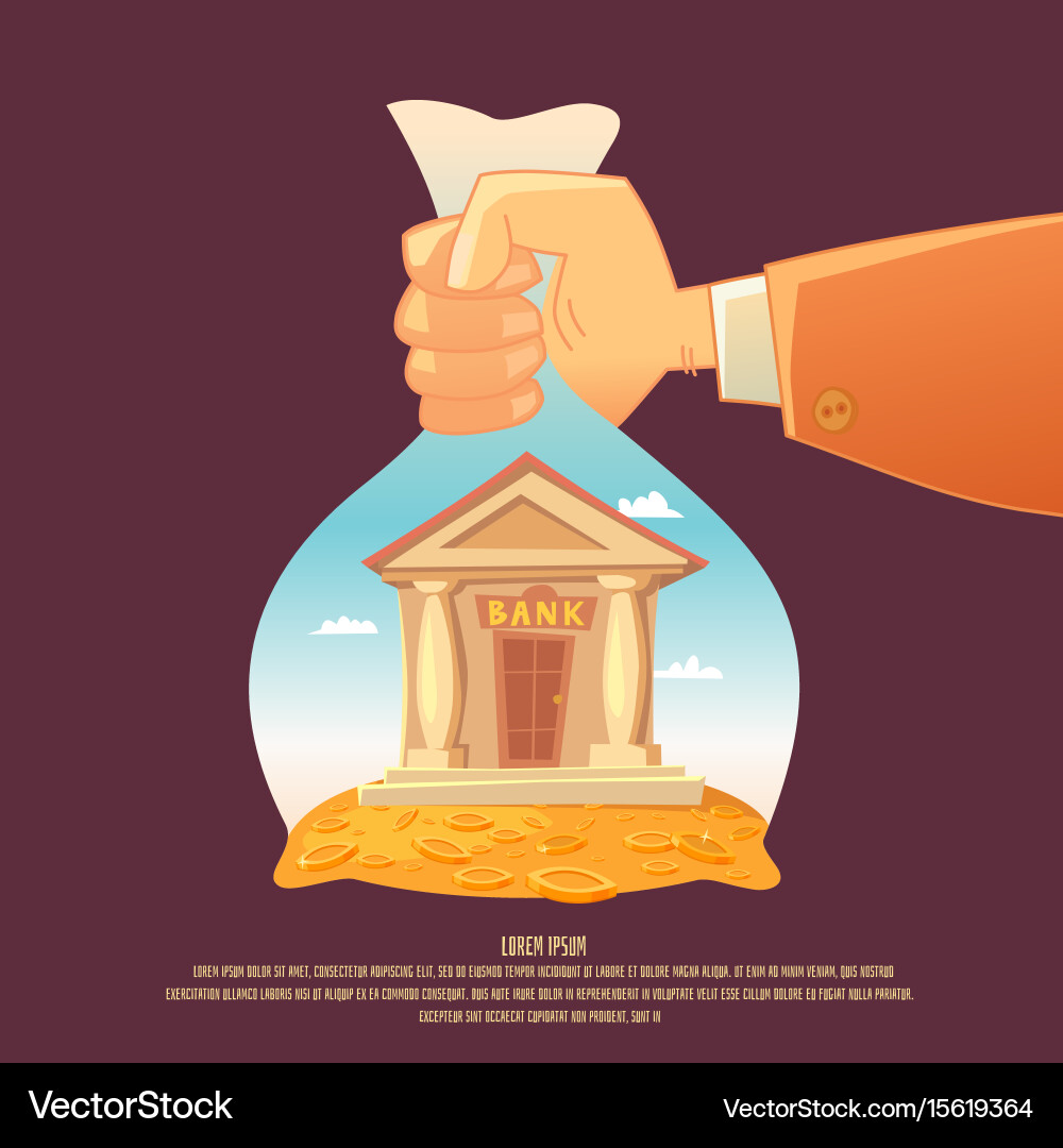 Classic of bank with pillars Royalty Free Vector Image