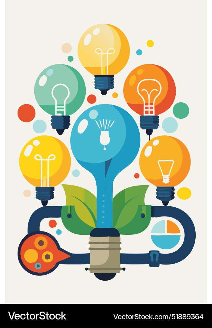 Colorful idea generation Royalty Free Vector Image