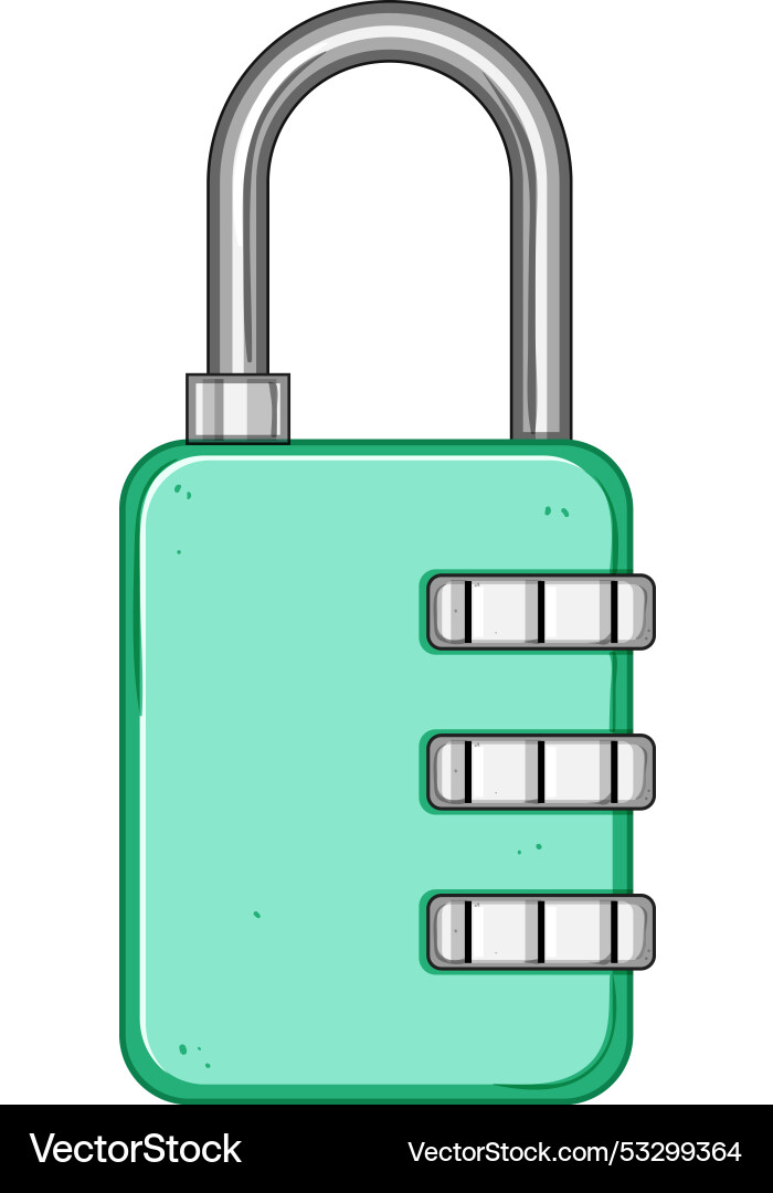 Combination luggage lock cartoon Royalty Free Vector Image