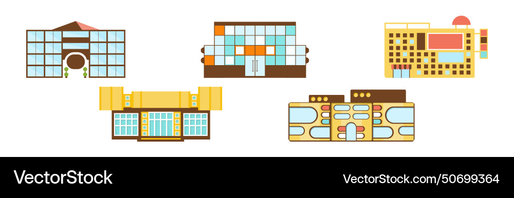 Commercial building and city architecture front Vector Image