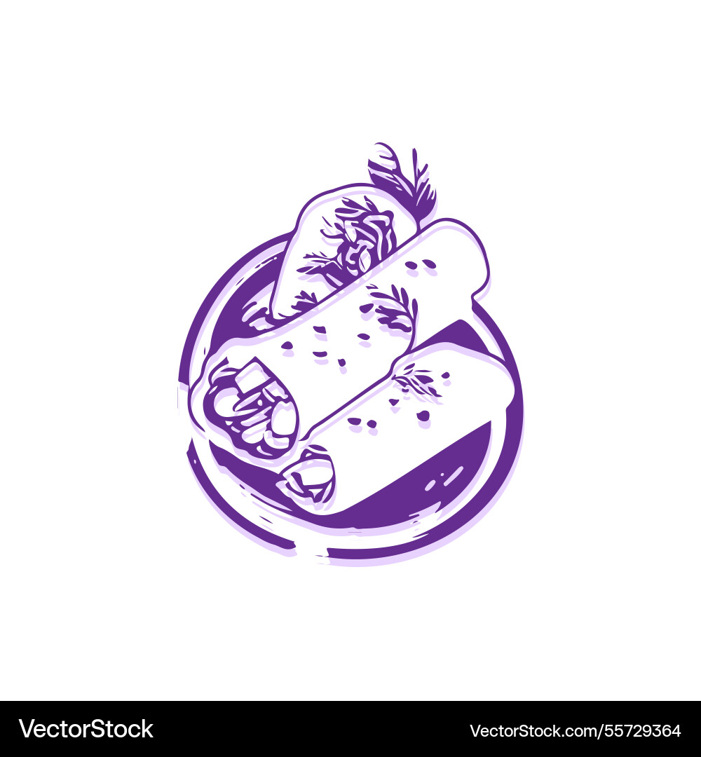 Delicious burritos line art design Royalty Free Vector Image