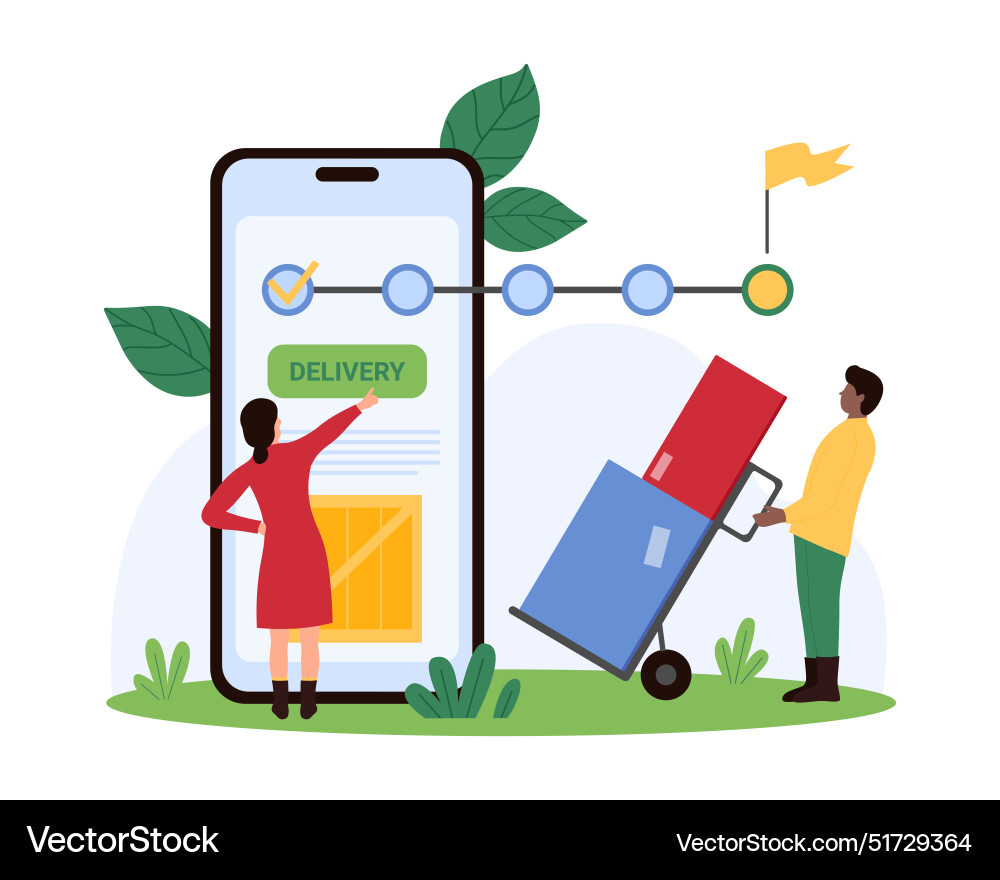 Delivery order timeline for customers in mobile Vector Image